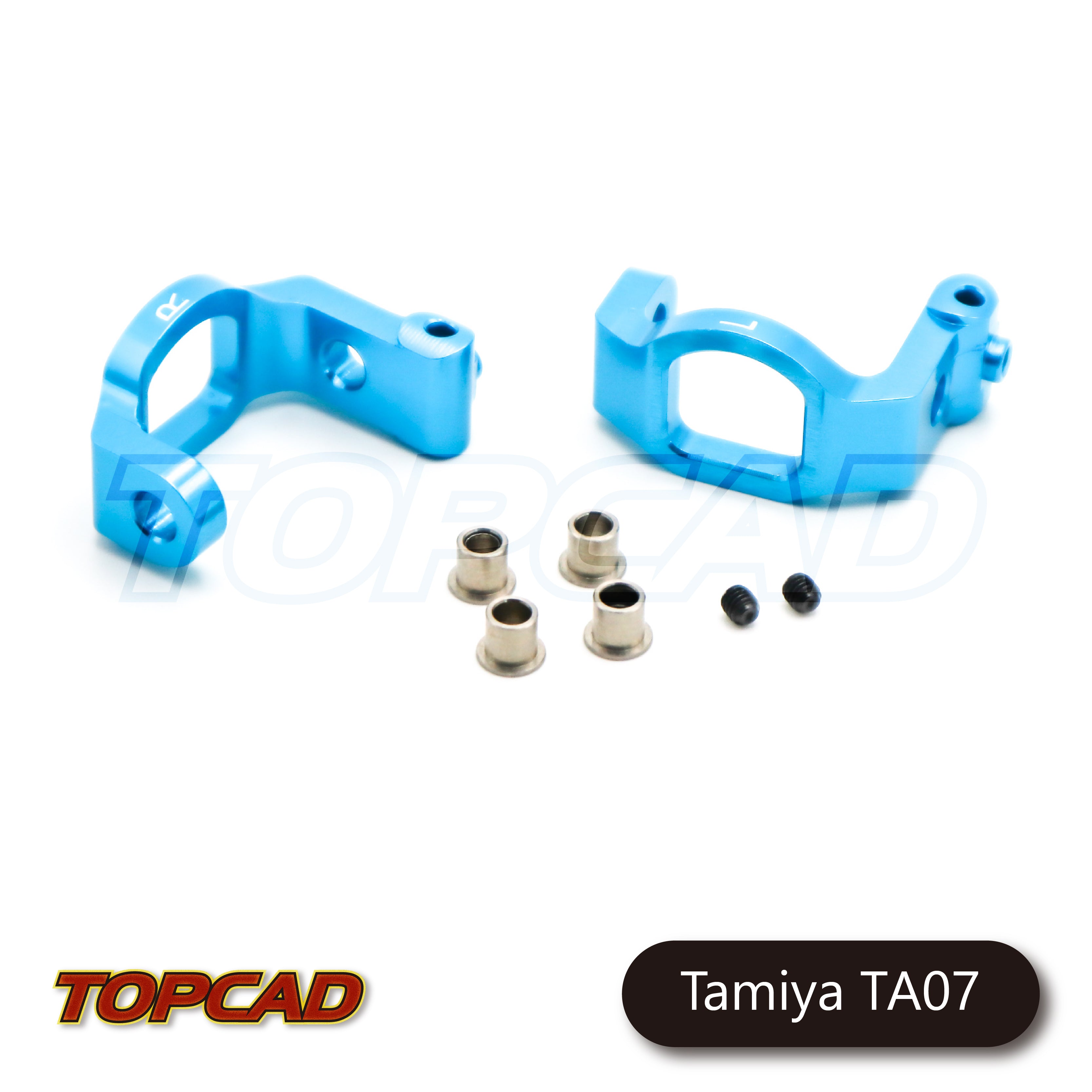 Topcad Alloy Front C Hub Carrier Set (2) for Tamiya TA07/TB04 [TA07-04
